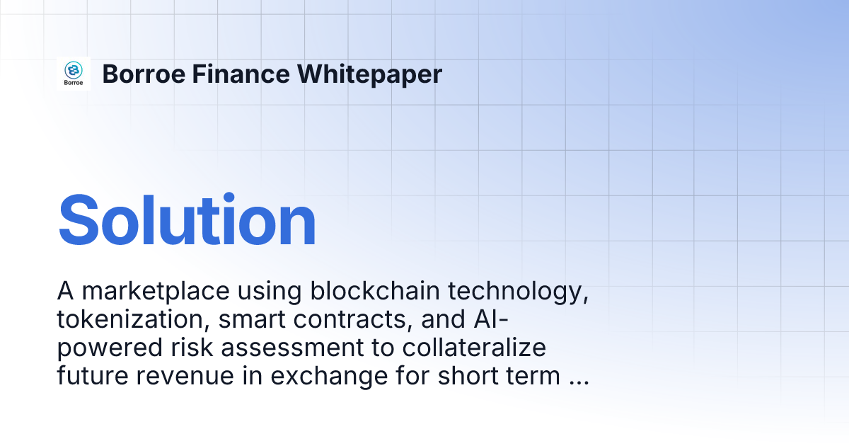 Solution | Borroe Finance Whitepaper